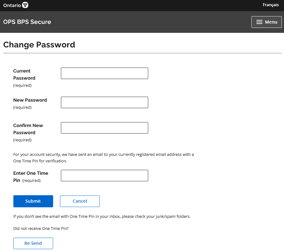 Updating your GoSecure (OPS BPS Secure) password- Limited Admin Access